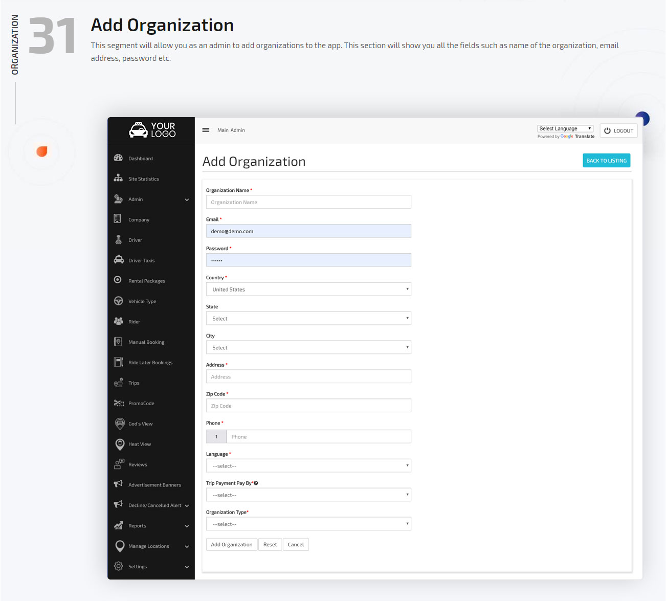 Taxi Booking App Admin Panel, Uber Clone Admin Panel - Cubetaxi