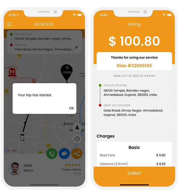 Uber Clone Demo, Taxi Rider and Driver App Live Demo - Cubetaxi